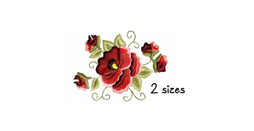 Cute Pansy Embroidery Design, Flower Embroidery Design Machine, Floral ...