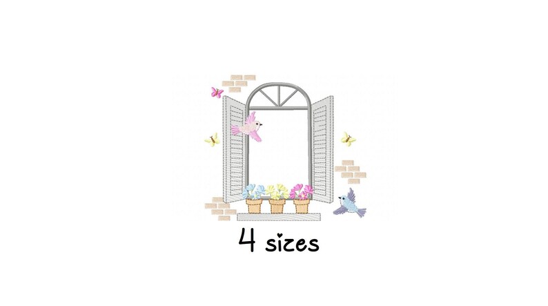 Lovely Window Embroidery Design Frame Embroidery Design - Etsy