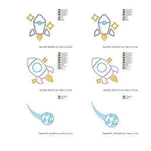 Rocket Embroidery Designs, Baby Embroidery Design Machine, Space ...