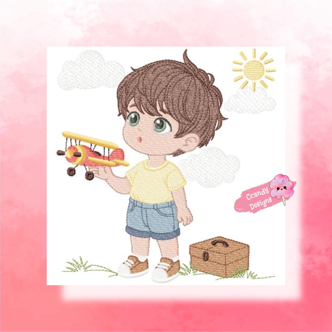 Little Boy Plane Embroidery Designs, Baby Embroidery Design Machine ...