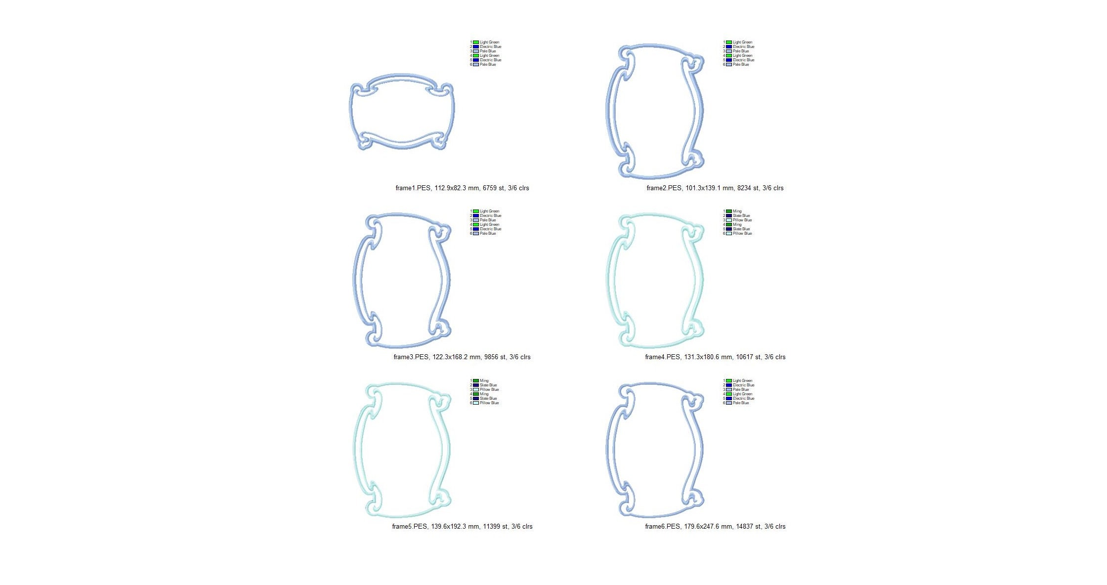 Cute Blue Frame Embroidery Design Frame Embroidery Design - Etsy