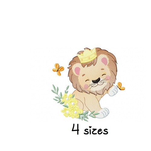 Lovely Lion King Embroidery Designs Animal Embroidery Design - Etsy