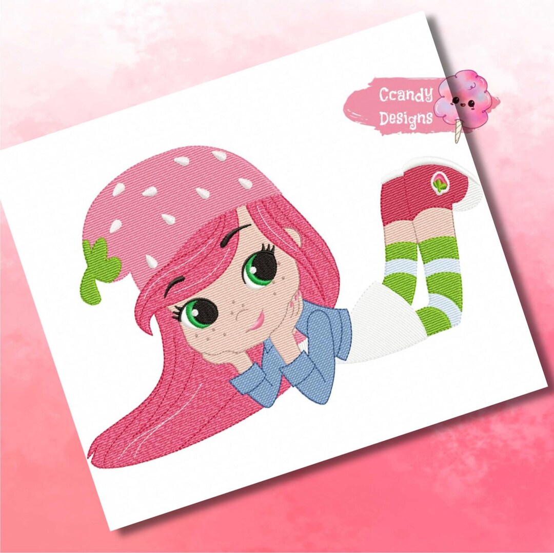 Girl Strawberry Embroidery Design, Girly Embroidery Design Machine ...