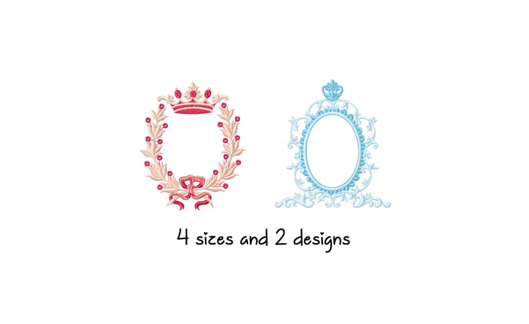 2 Frames Embroidery Design Frame Embroidery Design Machine Floral ...