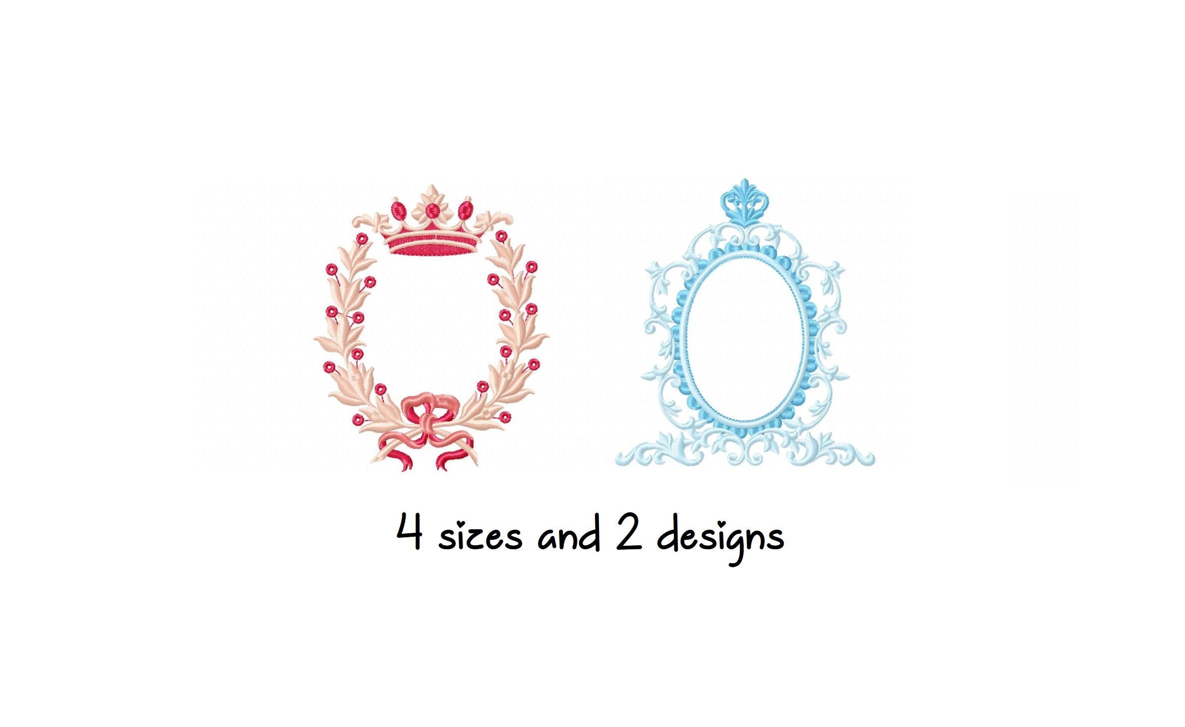 2 Frames Embroidery Design Frame Embroidery Design Machine Floral ...