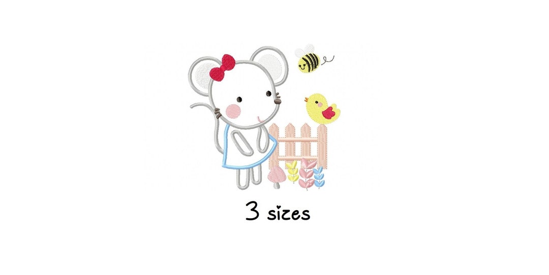 Cute Mouse Embroidery Design Animals Embroidery Design Machine ...