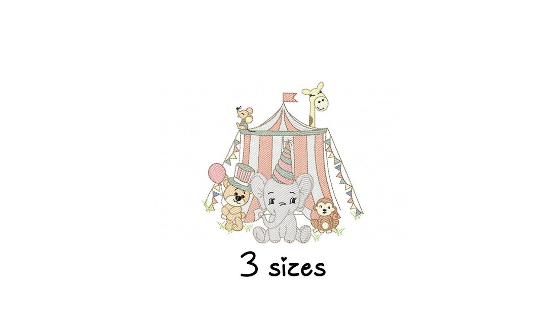 Circus Embroidery Designs, Animals Embroidery Design Machine, Zoo ...