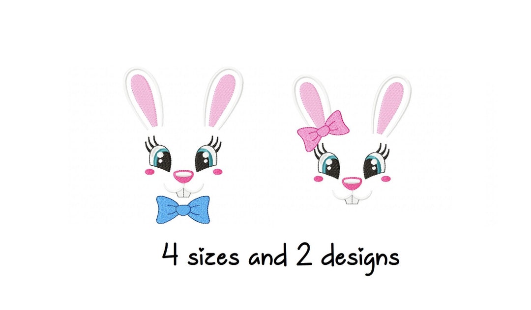 Bunny Face Embroidery Design, Easter Embroidery Design Machine, Rabbit ...