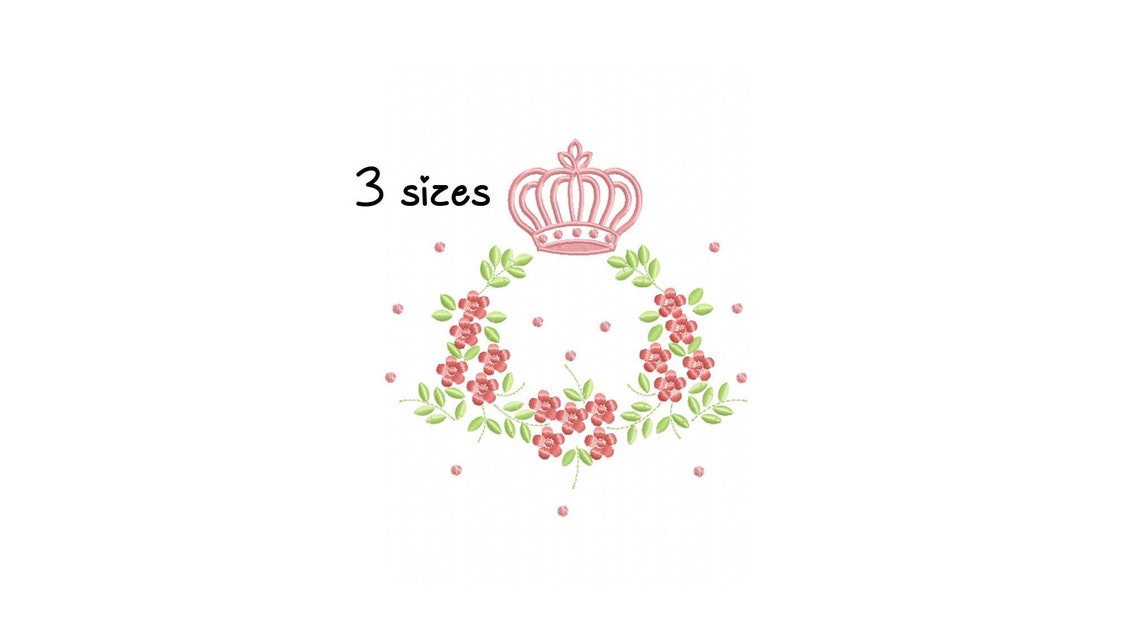Crown Bunch Embroidery Design Princess Embroidery Design | Etsy