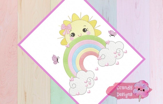 Rainbow and Sun Embroidery Designs Magical Embroidery Design - Etsy