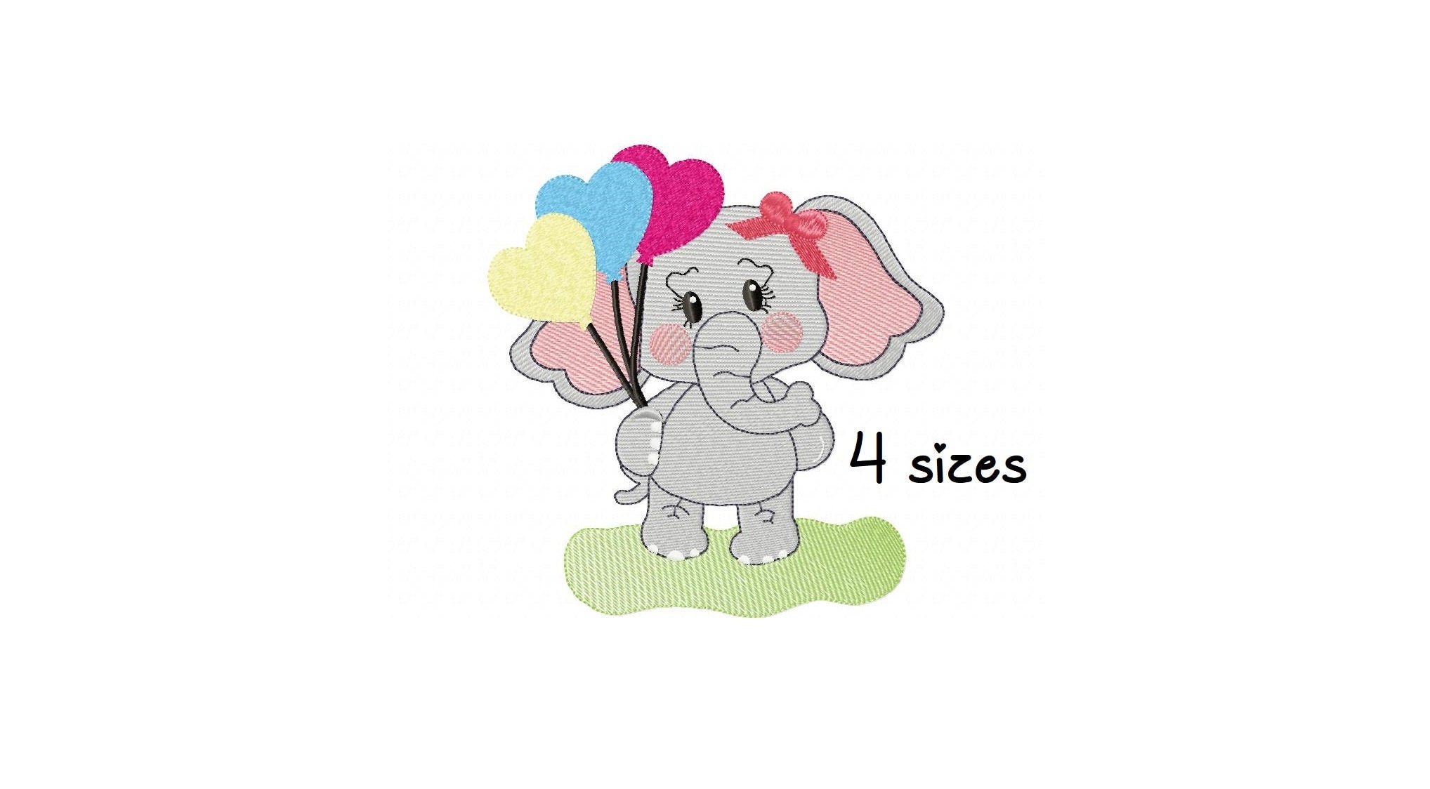 Elephant Heart Embroidery Design,animals Embroidery Design Machine ...