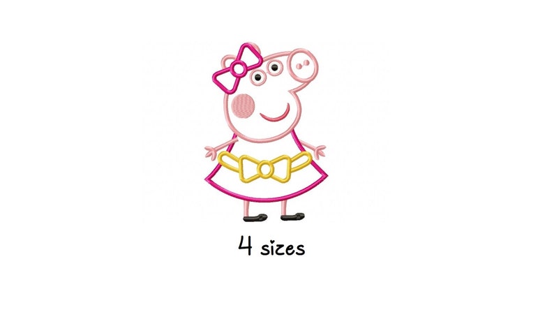 Peppa Pig embroidery design Kids embroidery design machine | Etsy