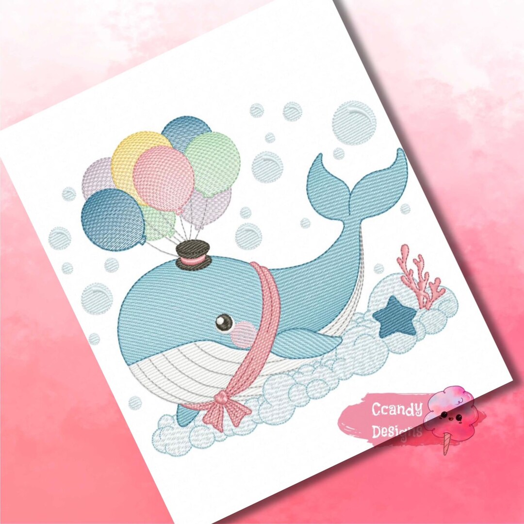 Whale Embroidery Design, Baby Embroidery Design Machine, Newborn ...