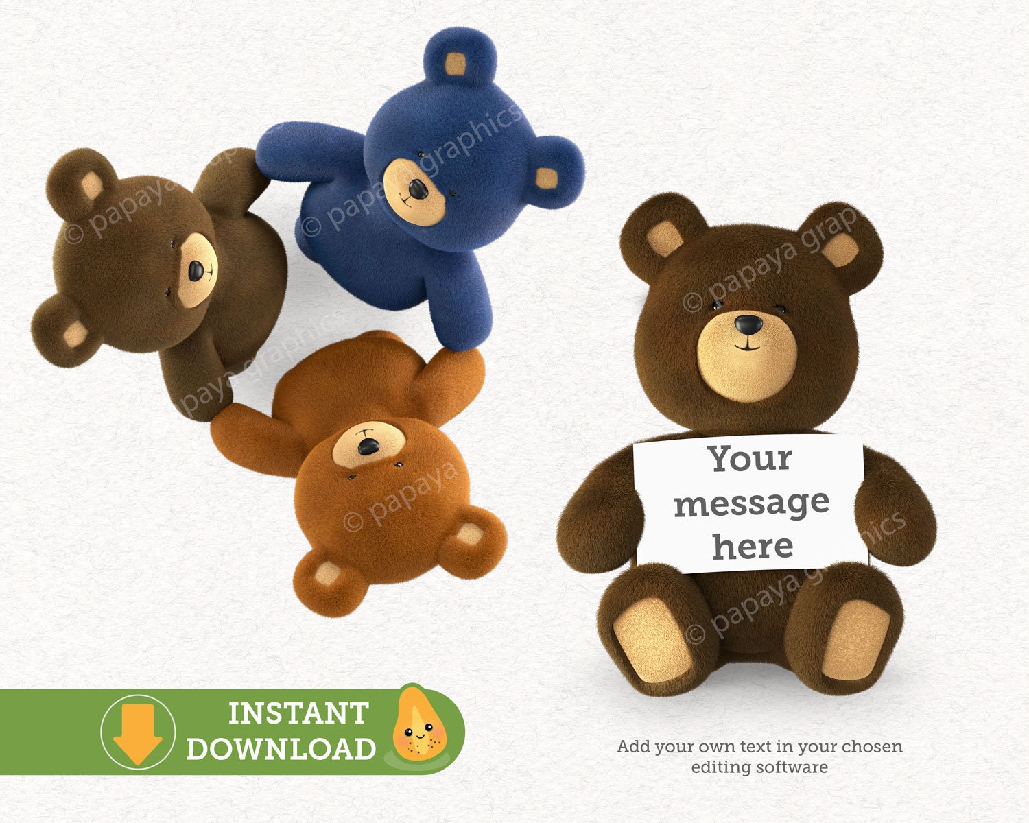 Teddy Bear Clipart for Kids Clipart Bundle, Clip Art for Stickers ...