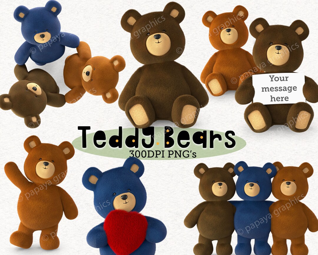 Teddy Bear Clipart for Kids Clipart Bundle, Clip Art for Stickers ...