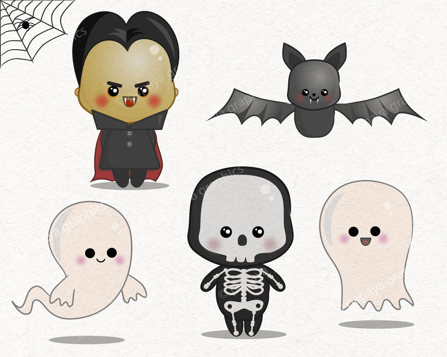 Halloween Clipart, Cute Kawaii Halloween Clip Art, Celebration Party ...