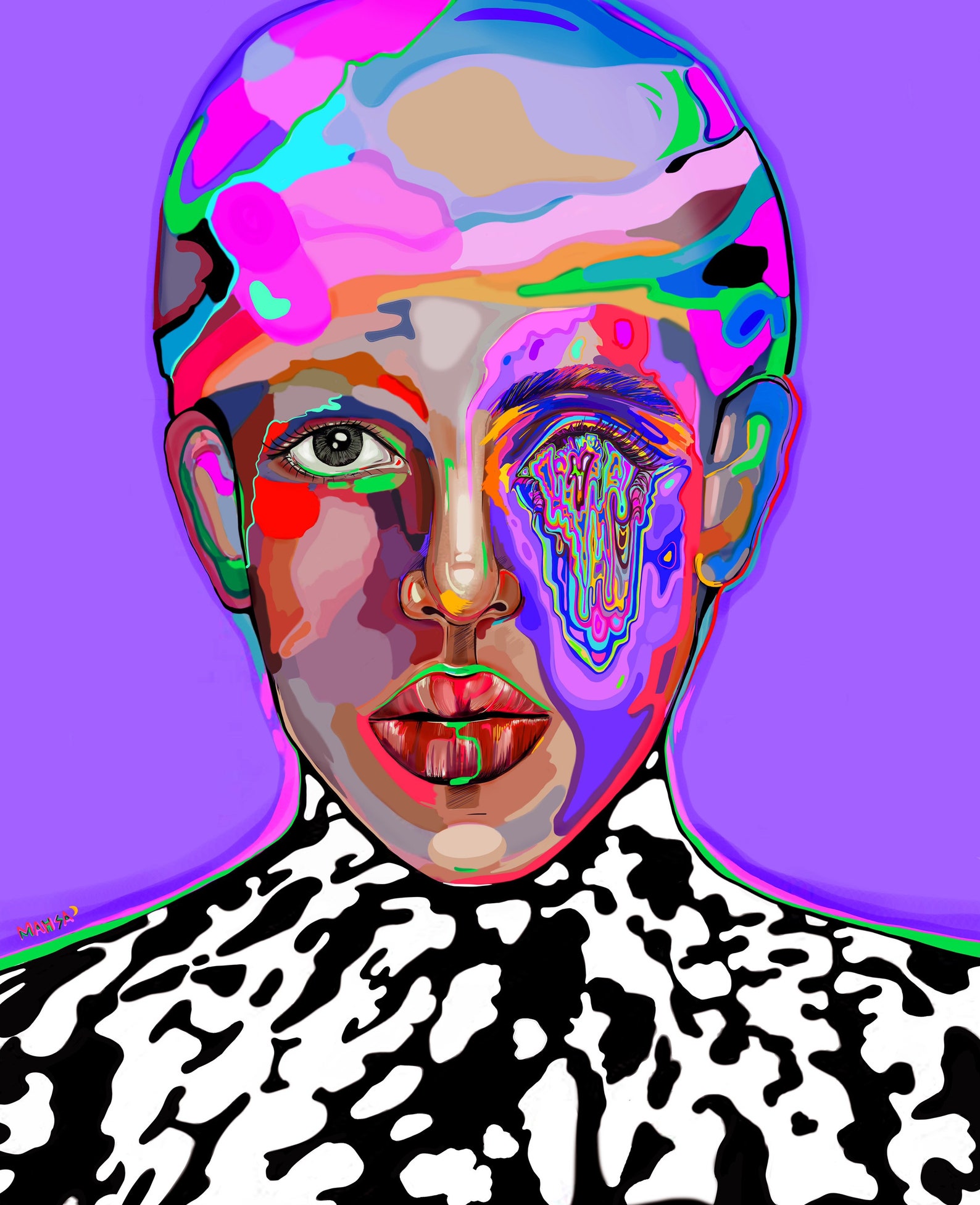 Melting Face Print - Etsy