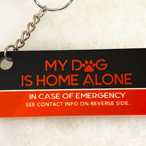 Pet Alert Keychain My Pet is Home Alone Keychain Emergency - Etsy