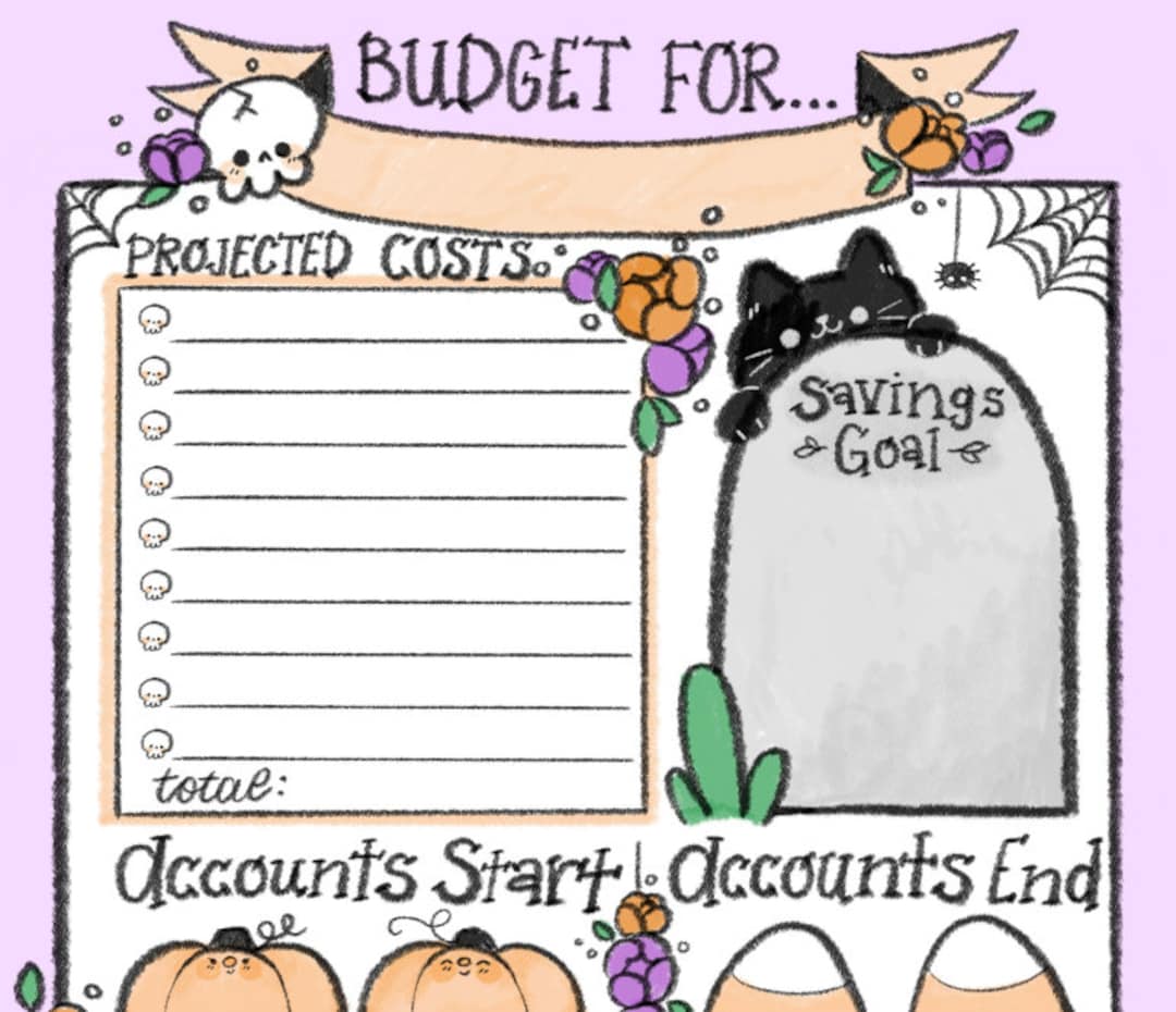Halloween Budgeting Sheet - Etsy