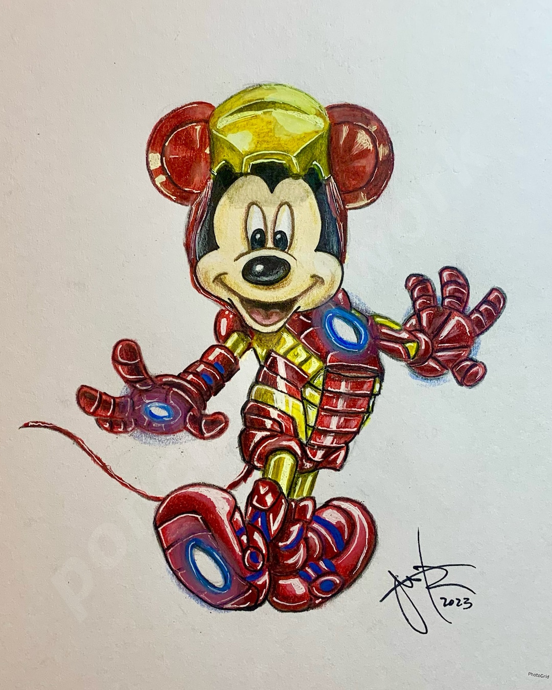 ORIGINAL ART: Award Winning Mickey Mouse Iron Man Crossover - Etsy