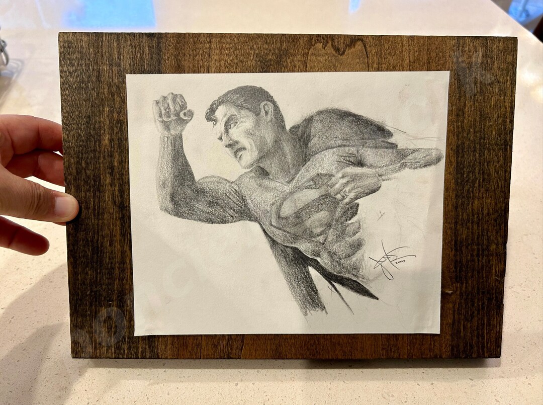 ORIGINAL Superman Sketch Framed - Etsy