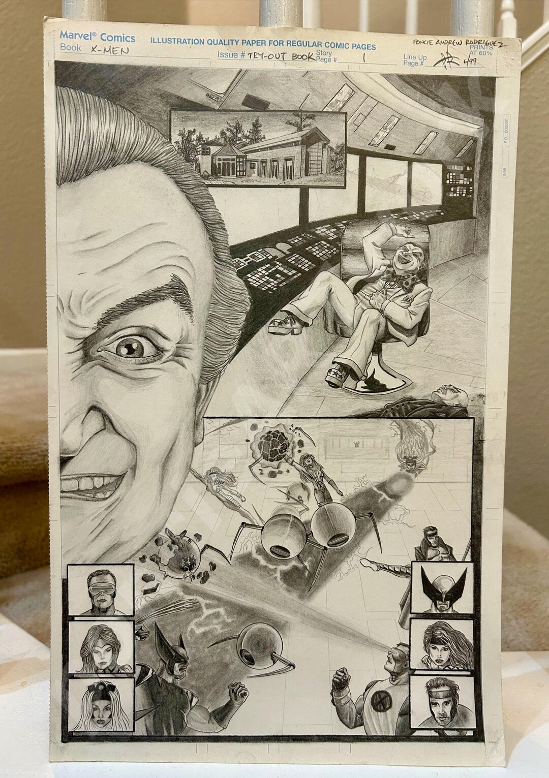 X-men Marvel Comics Try-out Book Artwork Page 1 - Etsy