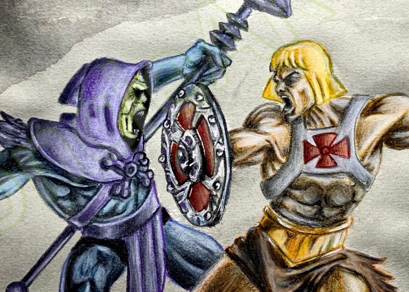 ORIGINAL Skeletor Vs He-man Framed Art - Etsy