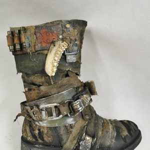 Custom Shoes Leather Postapocaliptic Wasteland Warrior Boots Motocycles ...