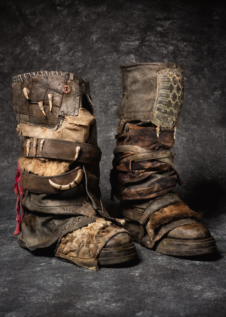 Custom Shoes - Leather - Postapocaliptic- Wasteland Warrior- Boots ...