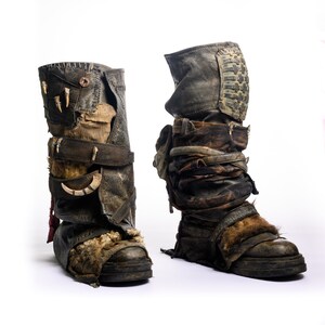 Custom Shoes Leather Postapocaliptic Wasteland Warrior Boots Motocycles ...