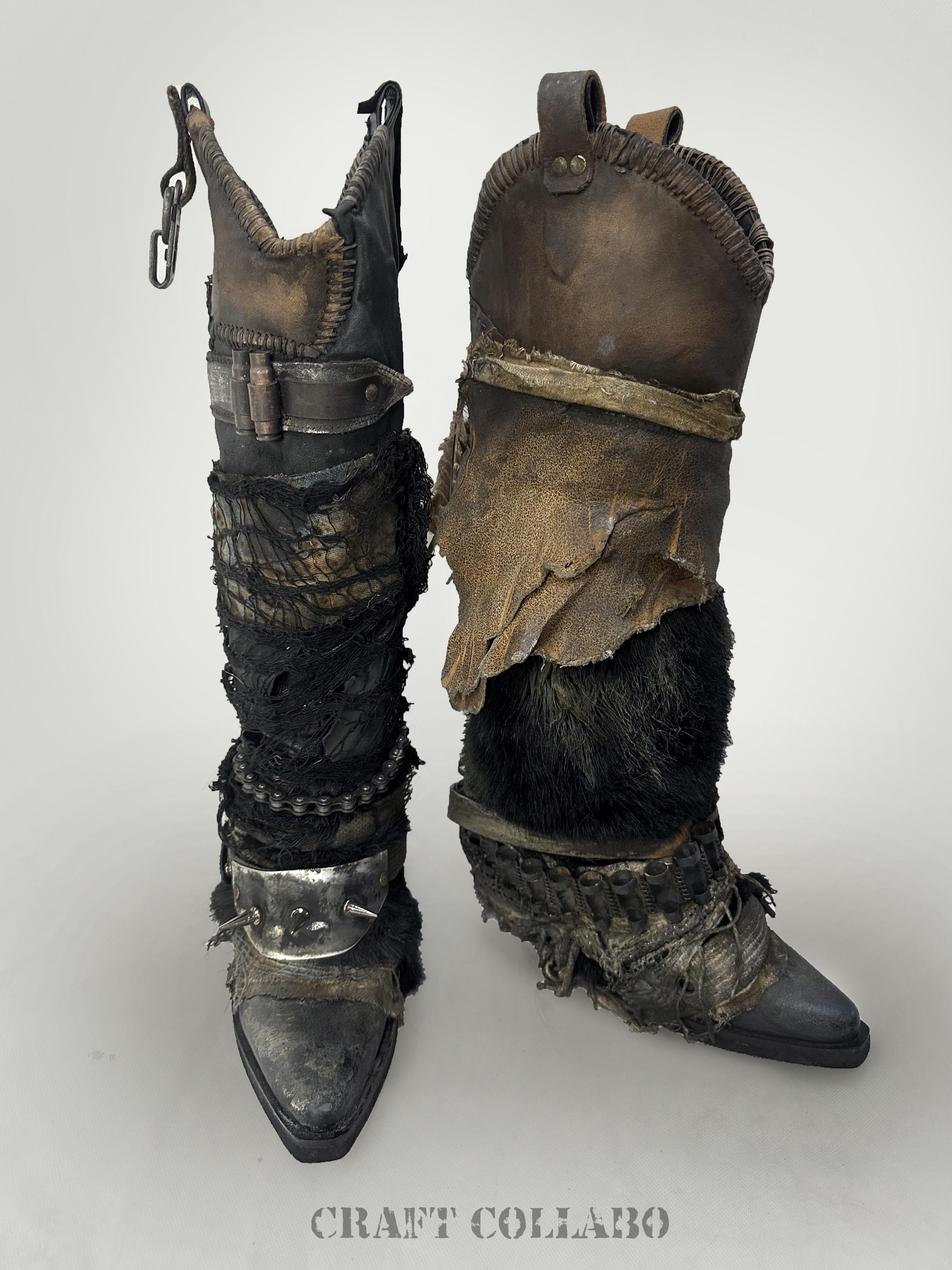 Custom Shoes - Leather - Postapocaliptic- Wasteland Warrior- Boots ...
