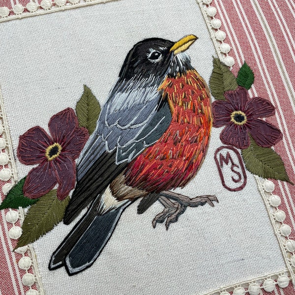 Robin Embroidery - Etsy