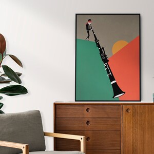 Clarinet Art Modern Clarinet Poster Classical Music Art Jazz Wall Décor ...