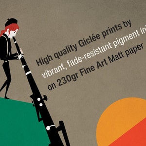 Clarinet Art Modern Clarinet Poster Classical Music Art Jazz Wall Décor ...