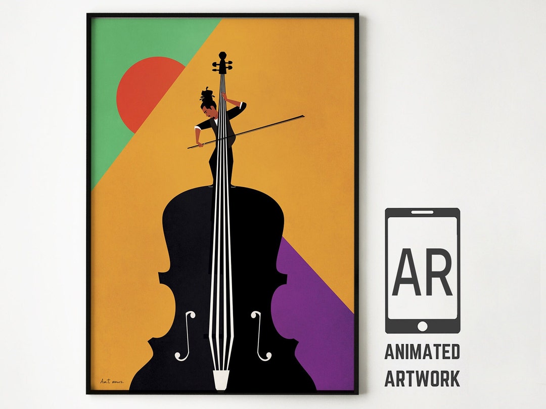 Cello Player Art Print Musical Art Décor Cello Print Classical Music ...