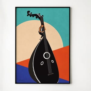 The Oud Player | Oud Instrument Artwork | Music Print | Vintage Music ...