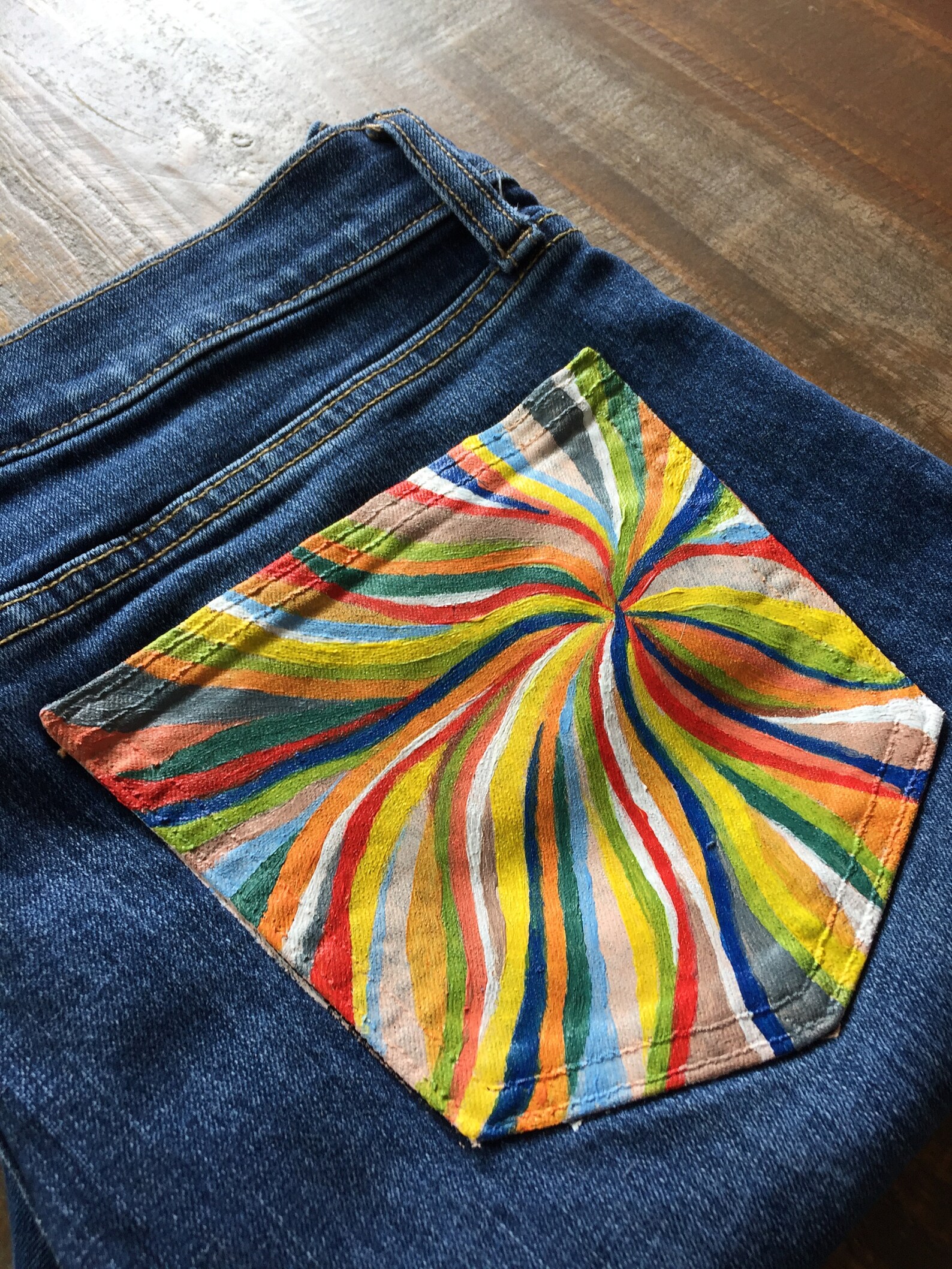 Hand Painted Jeans | Trippy Hippie - Etsy