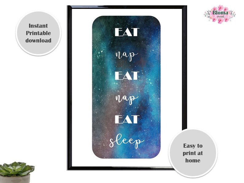 Eat Nap Sleep PRINTABLE Poster, Quirky Print, Housewarming Gift ...