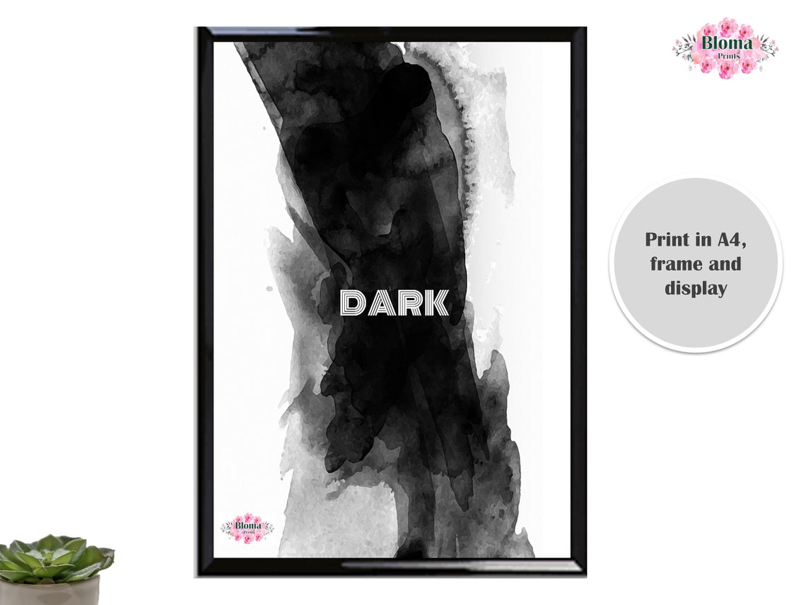 Dark PRINTABLE Posterhousewarming Giftwall Art Statement - Etsy