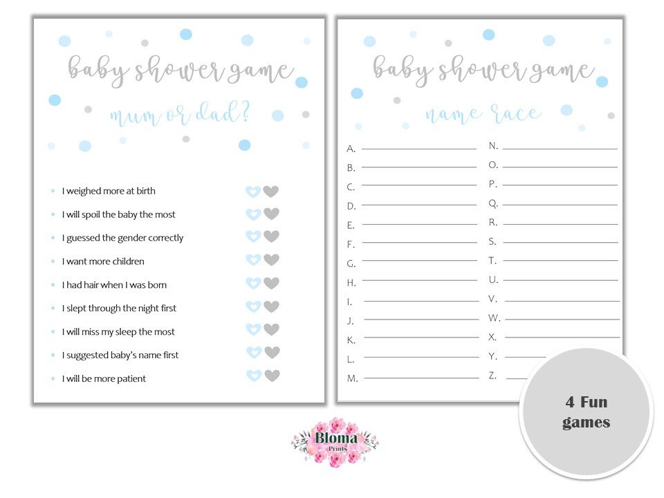 Blue Baby Shower Bundle Printablebaby Shower - Etsy