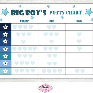 Boy Potty Chart PRINTABLE Download Big Boy Potty Training Toilet ...