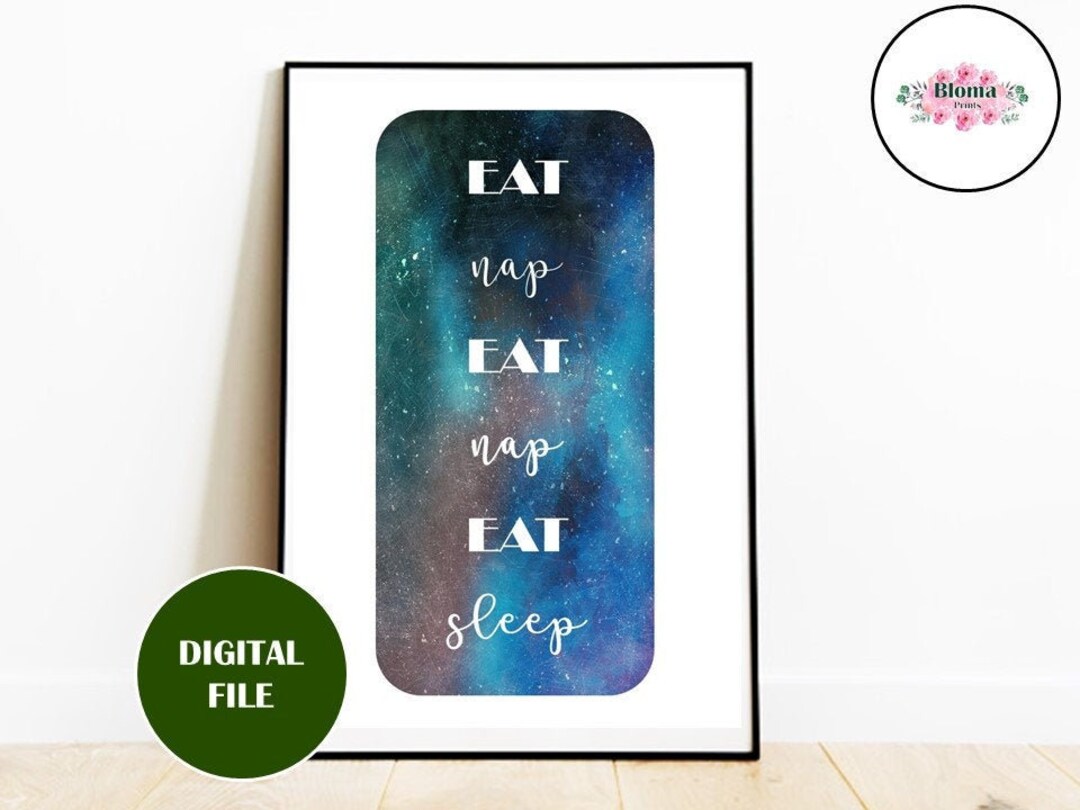 Eat Nap Sleep PRINTABLE Poster, Quirky Print, Housewarming Gift ...