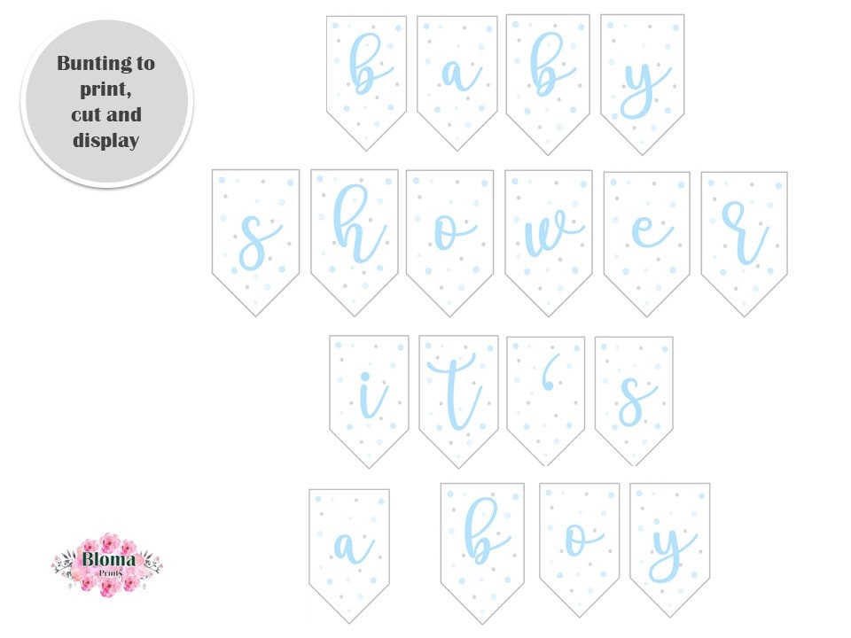 Blue Baby Shower Bundle Printablebaby Shower - Etsy