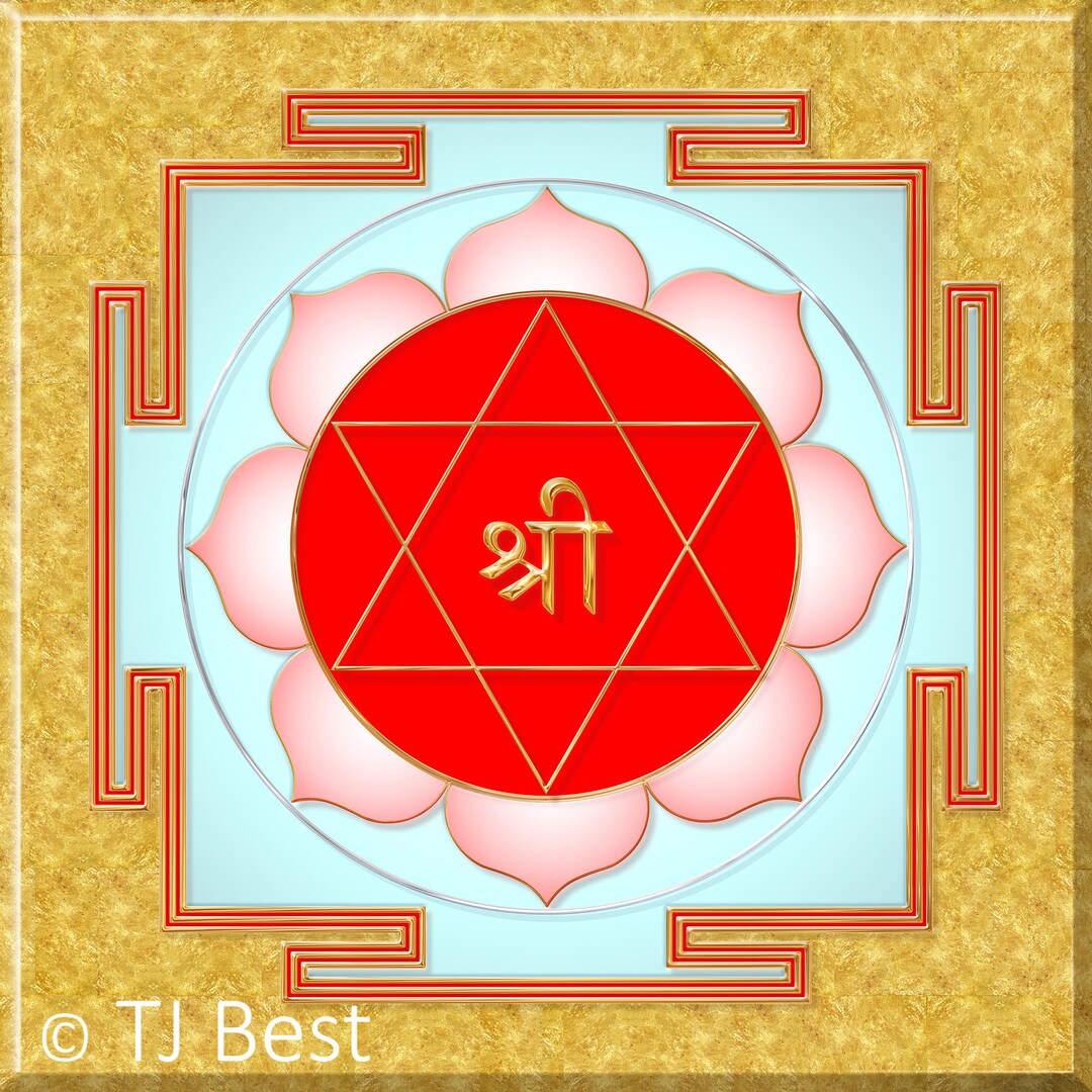 Sri Mahalakshmi Yantra. Goddess of Wealth Yantra. Sacred Geometry. Fine ...