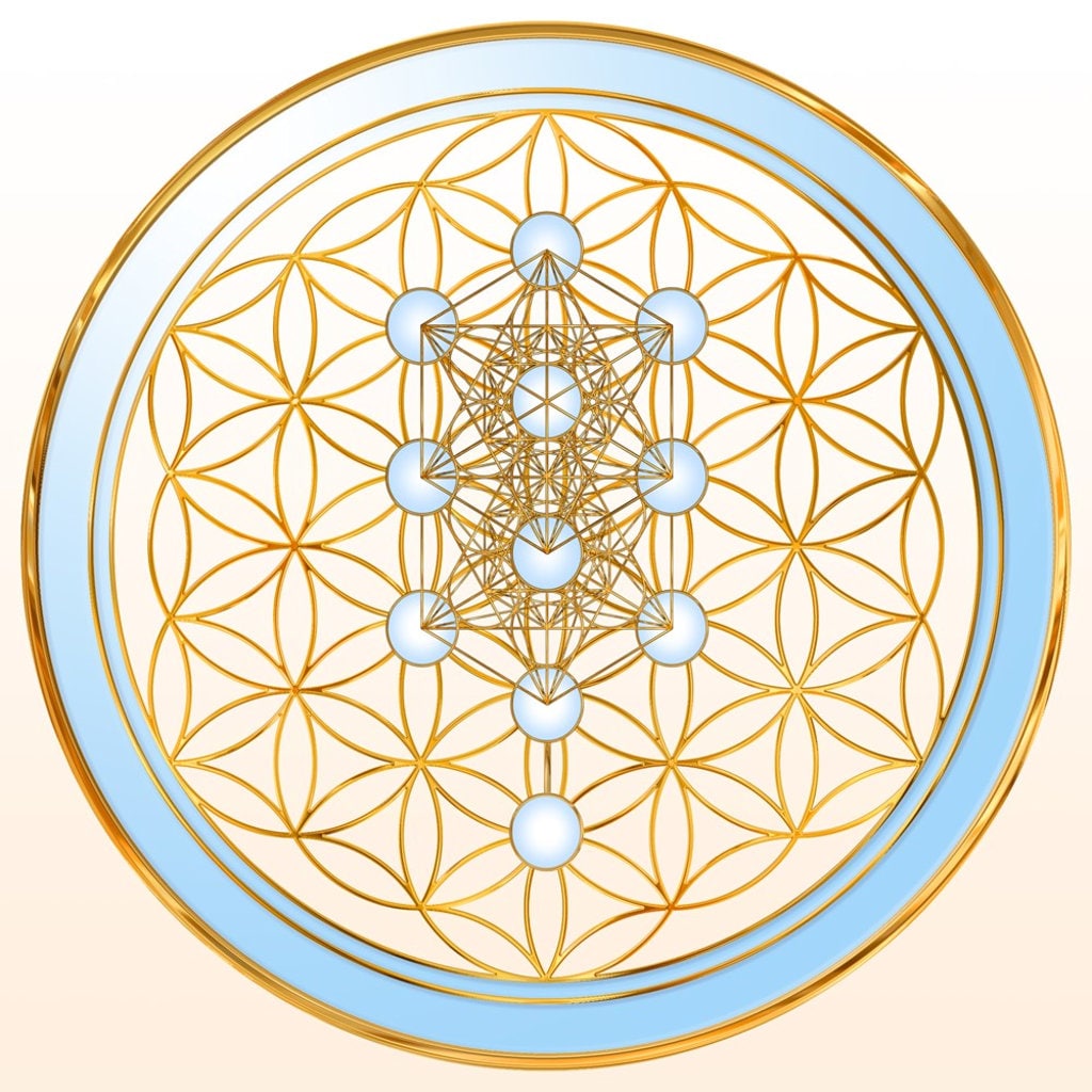 Metatron Cube Inside A Tree of Life Inside A Flower of Life , High ...