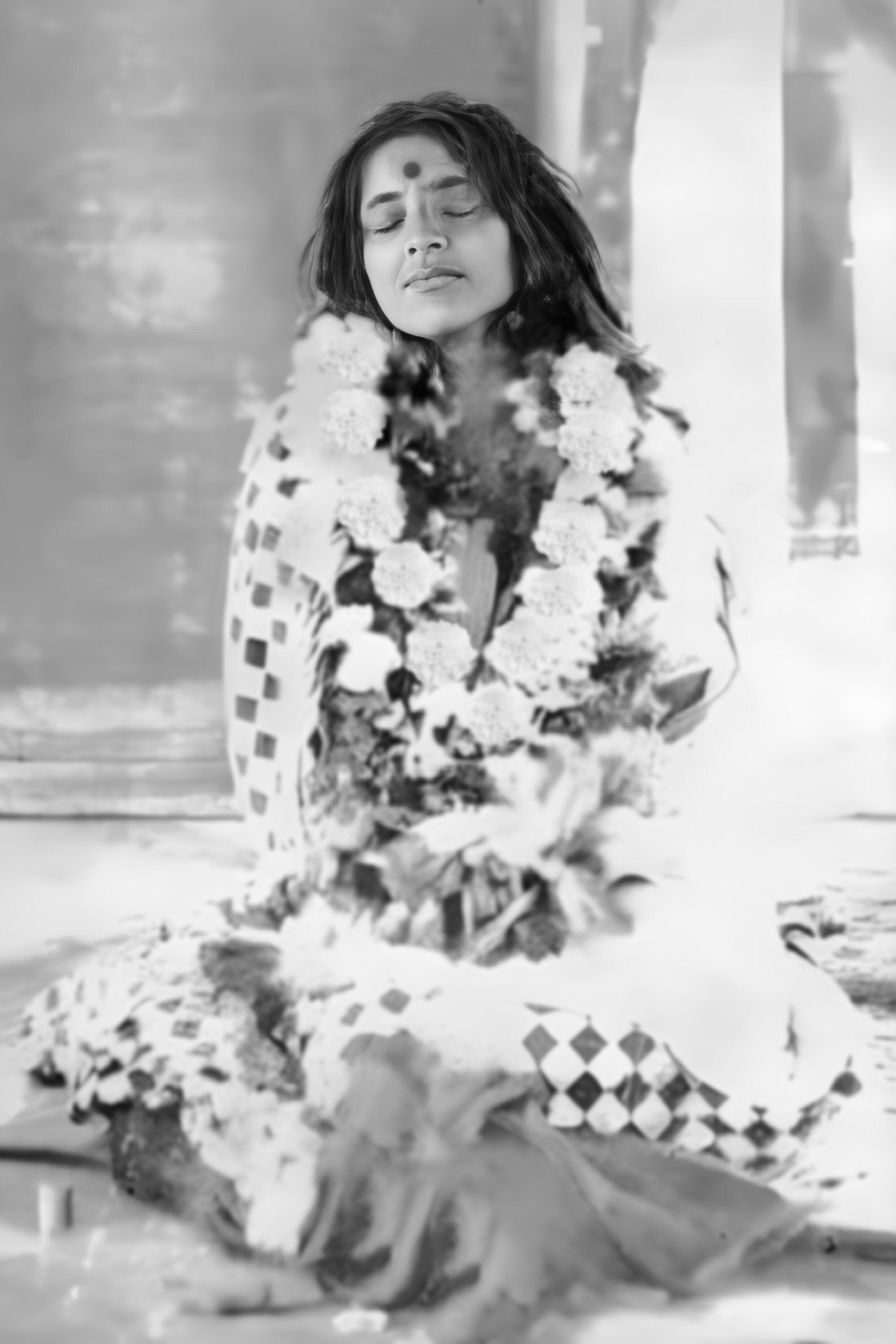 Sri Ma, Sri Anandamayi Ma. I Bless You. Portrait on Photographic Paper ...