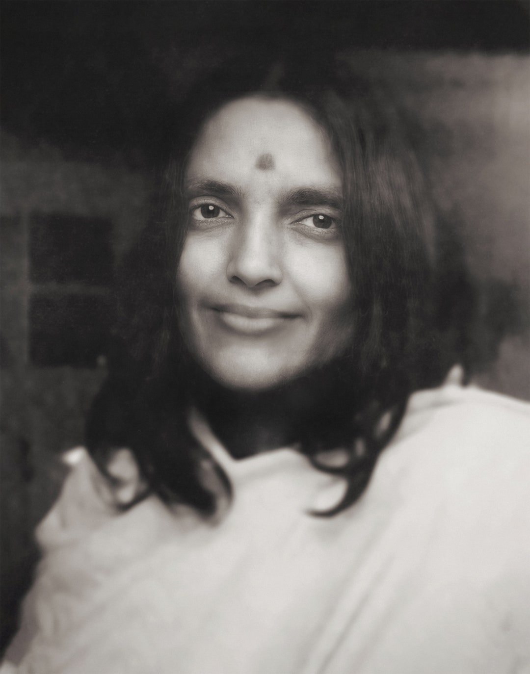 Sri Anandamayi Ma. Devotional Portrait on Photographic Paper. “I Bless ...