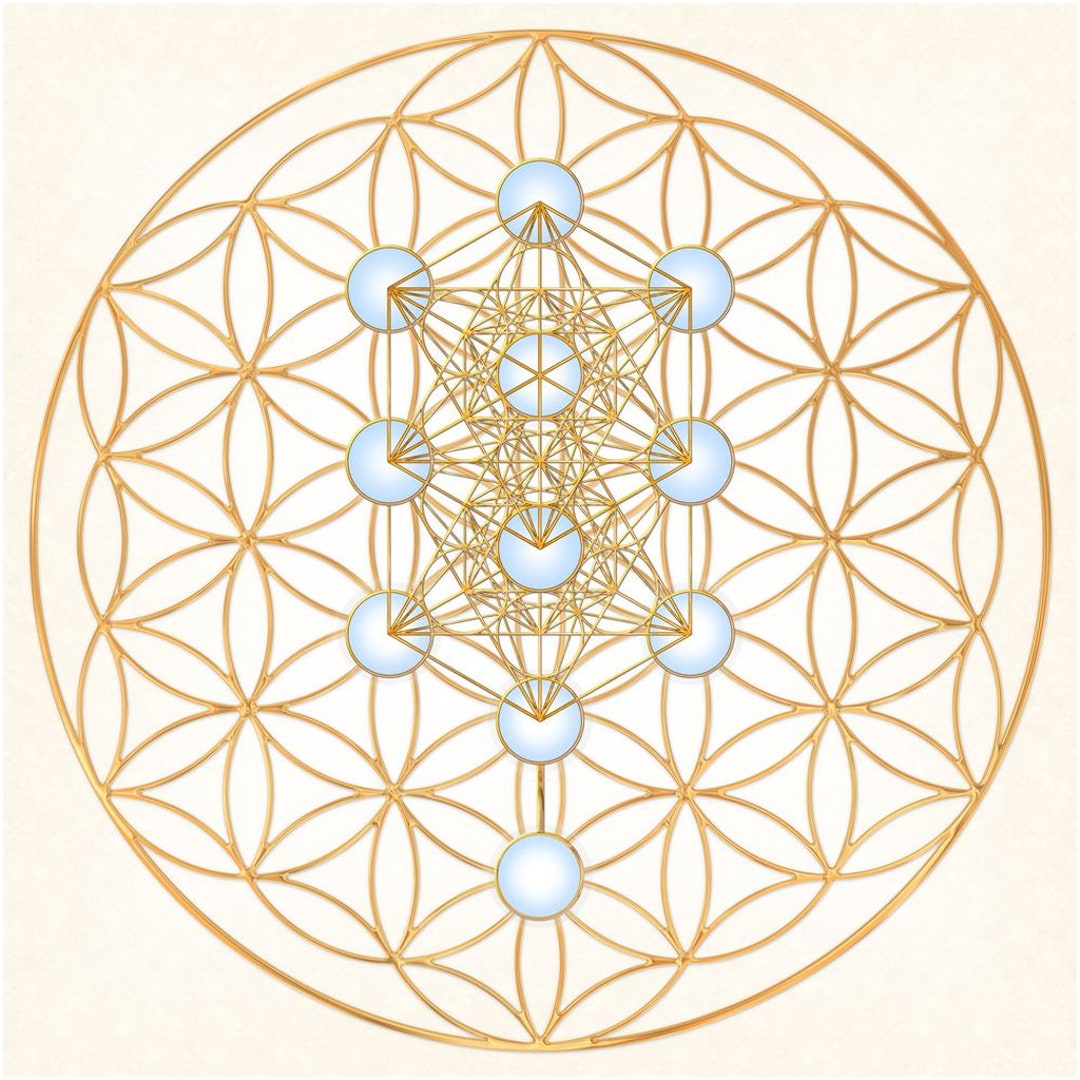 Metatron Cube Inside A Tree of Life Inside A Flower of Life , High ...