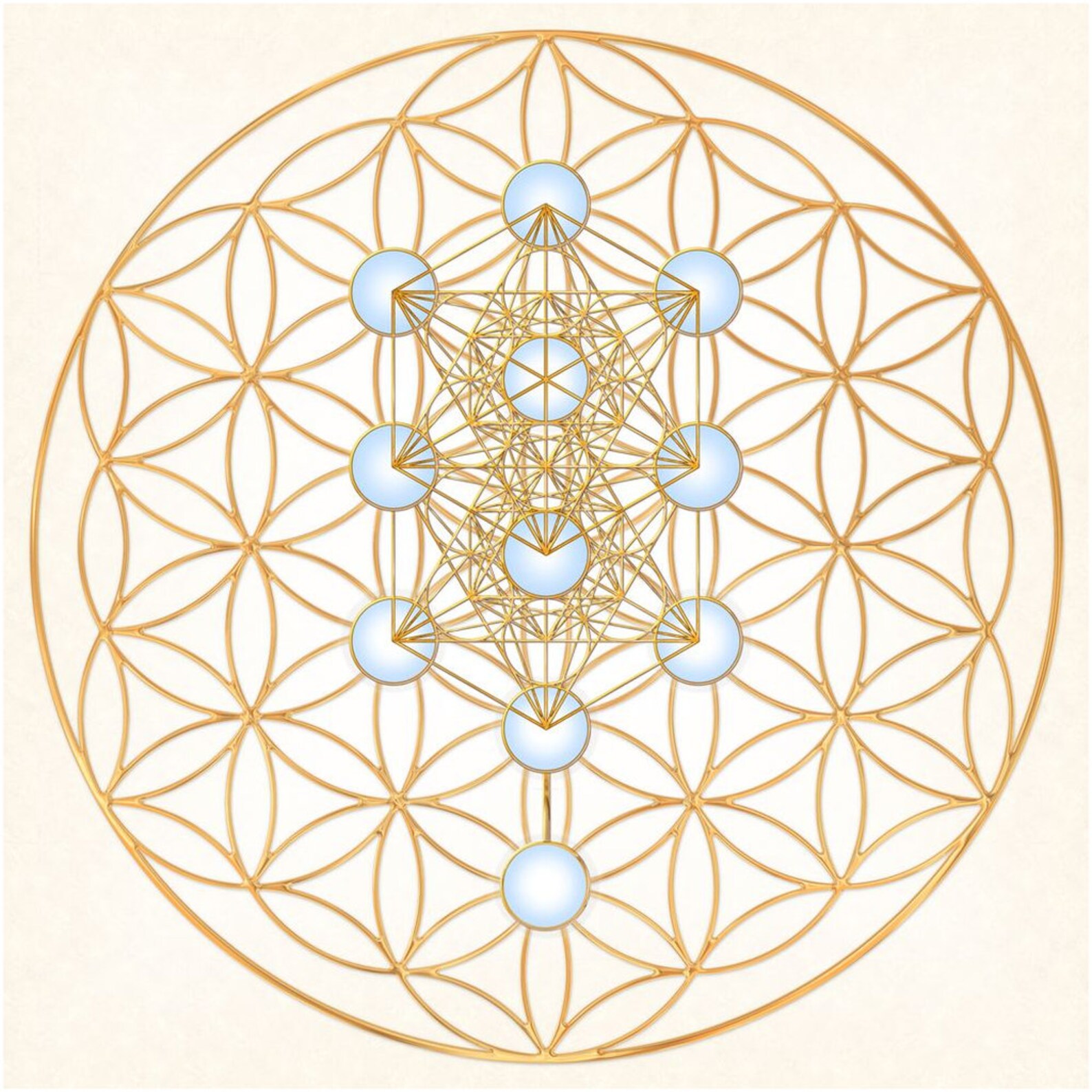 Metatron Cube Inside A Tree of Life Inside A Flower of Life , High ...