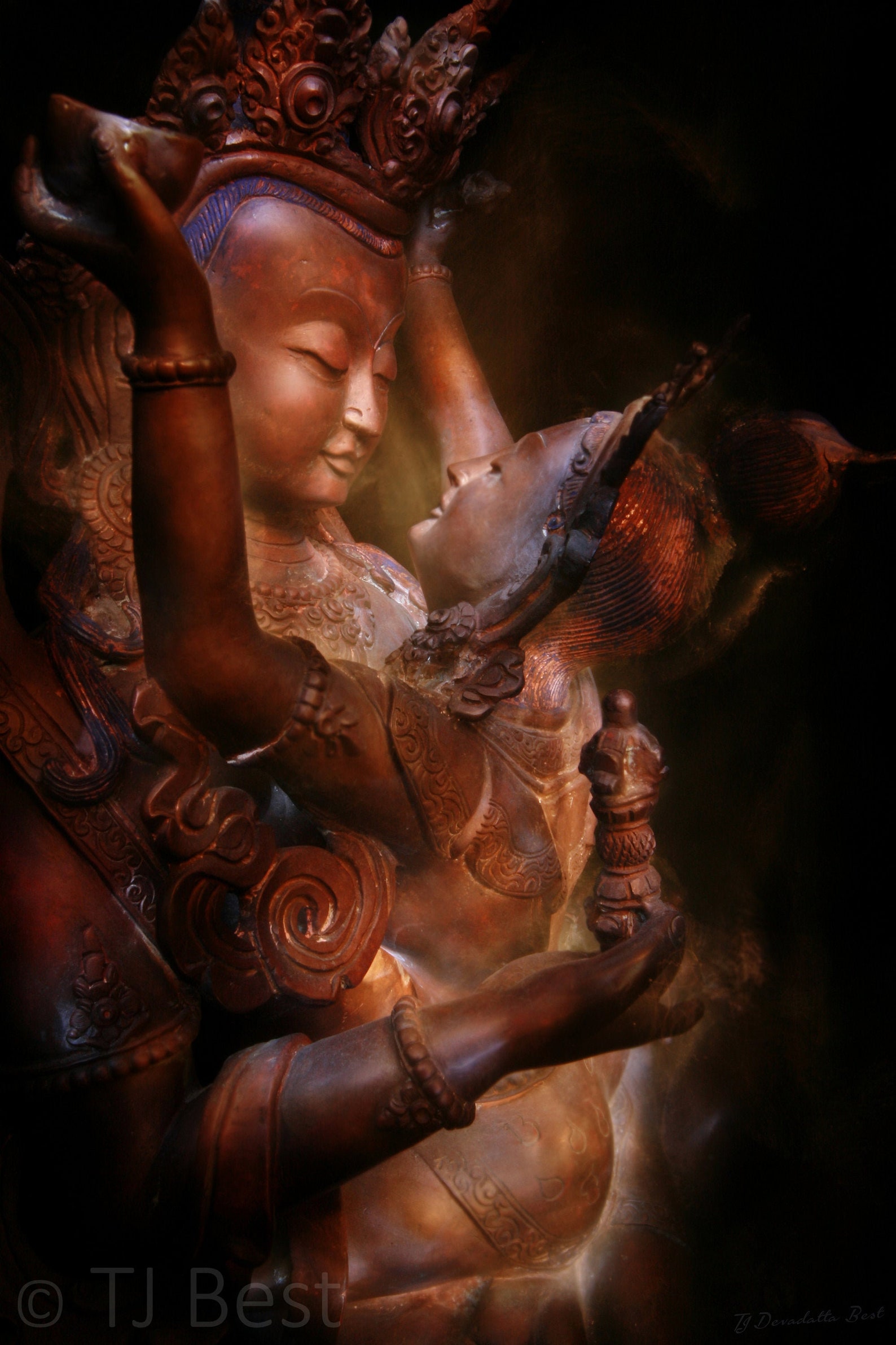 Shiva Shakti Tantra Yab Yum The Loving Primordial Couple High Quality Stretched Canvas Print